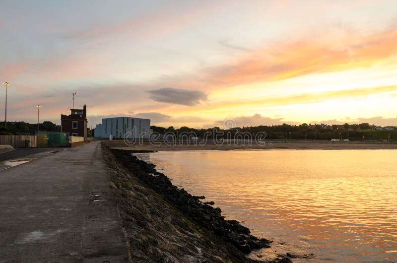 South Tyne Pier Sunset, South Shields Stock Image - Image of evening ...