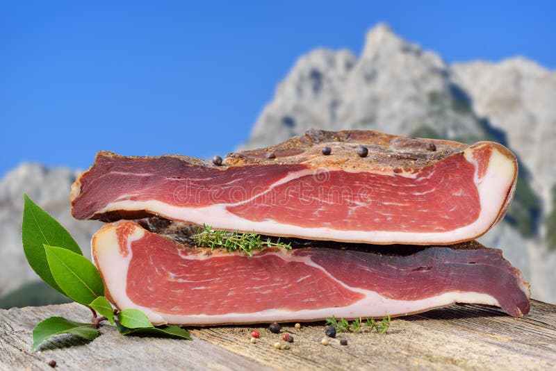 Tyrolean bacon plate stock image. Image of bavaria, dinner - 16255595