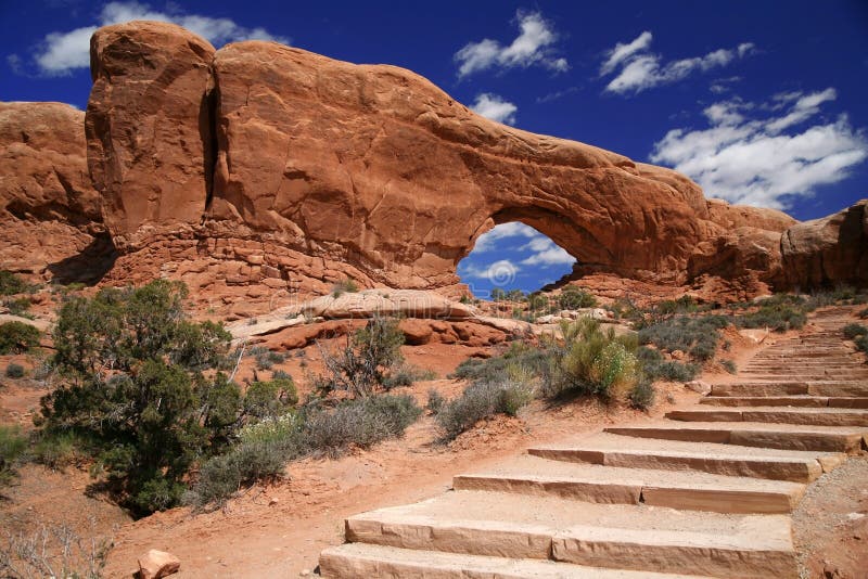 South Window Arch in the Windows Section of Arches National Park Stock ...