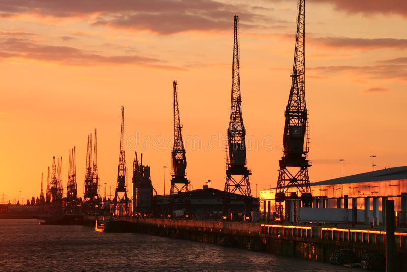 Southampton Docks at Sunset Stock Photo - Image of landscape, water ...