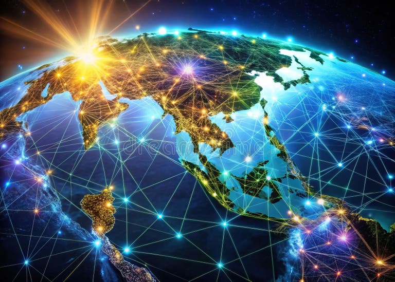 Southeast Asia Digital Map Visualizing Global Network Connectivity and ...