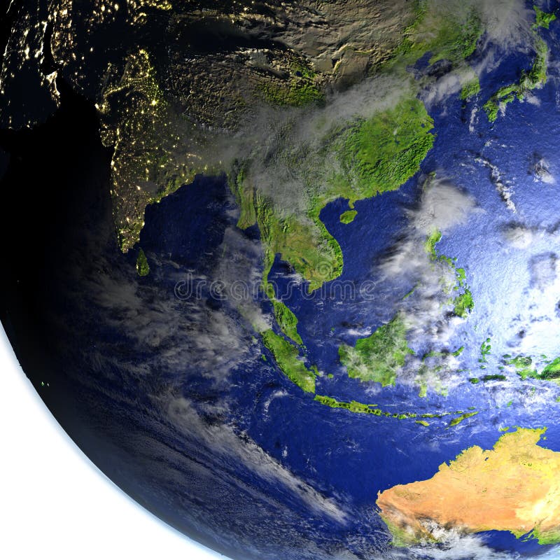 Southeast Asia Map Realistic Stock Illustrations – 211 Southeast Asia ...