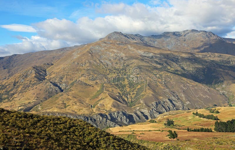 View from Crown Range Summit Stock Photo - Image of road, outdoors ...