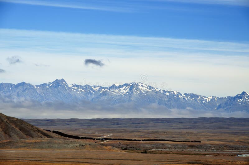 Southern Alps range in NZ. stock image. Image of snow - 52996803