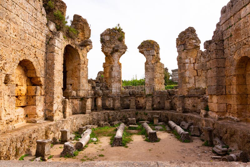 Southern Baths of Perge, Antalya, Turkey Stock Image - Image of ...