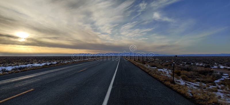 Southern Colorado Open Road Lonely Highway Sun Clouds Stock Image ...