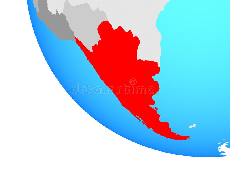 Southern Cone on globe stock illustration. Illustration of argentina ...