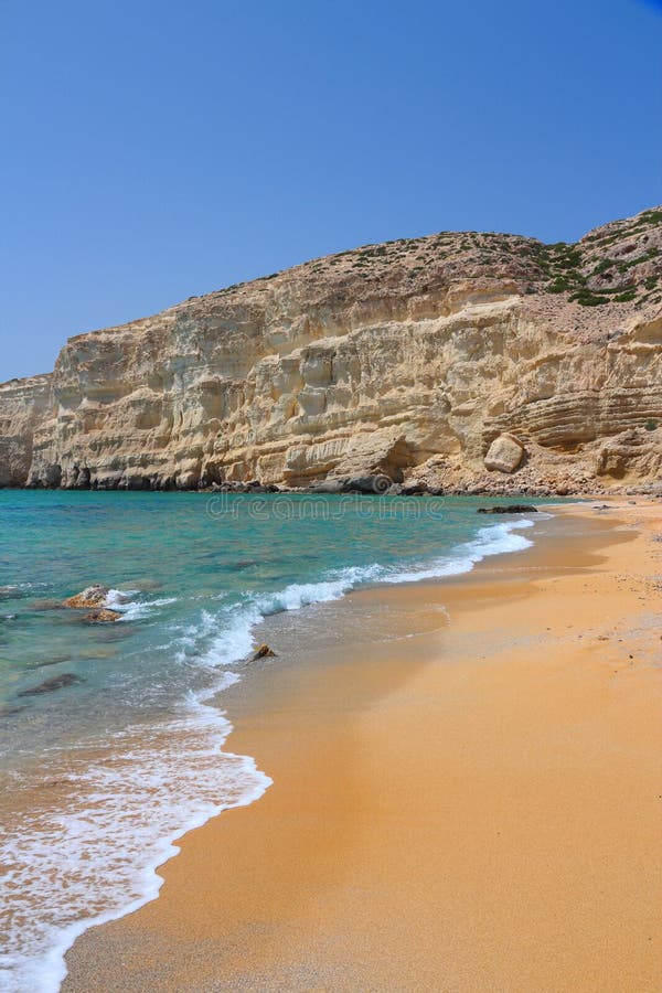 Southern Crete - Matala Beach Stock Image - Image of mediterranean ...