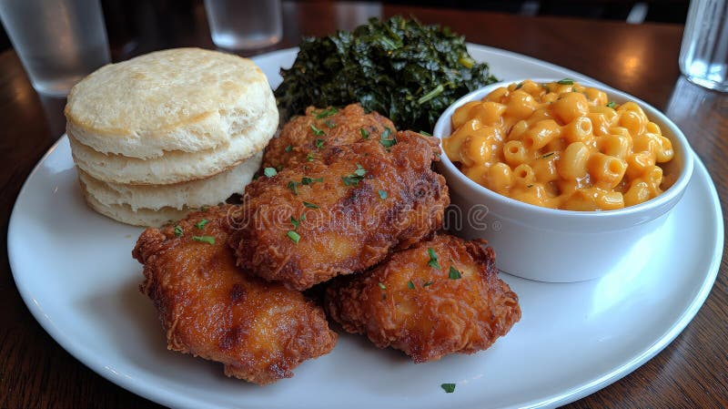 Southern Fried Chicken Plate Restaurant Stock Image - Image of ...