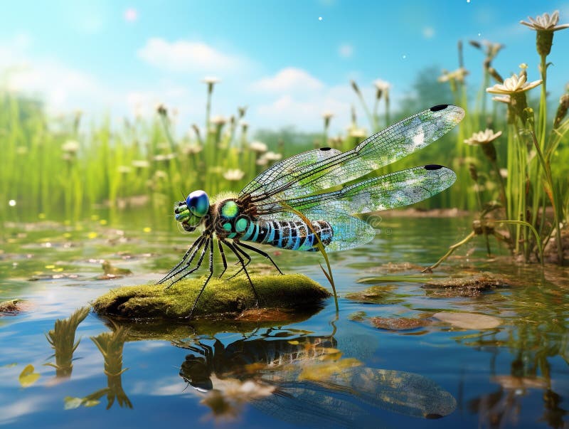 Southern Hawker Dragonfly Nymph Made with Generative AI Illustration ...