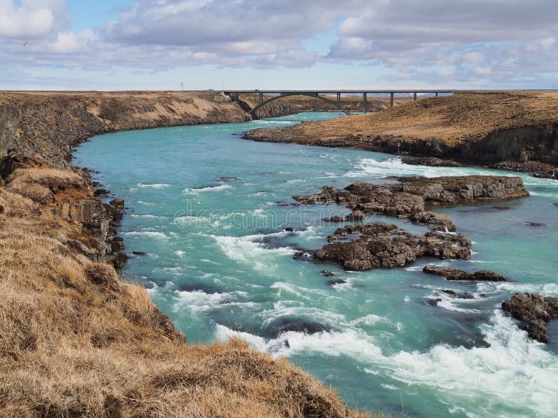 Southern Icelandic Turquoise River Stock Photo - Image of turquoise ...