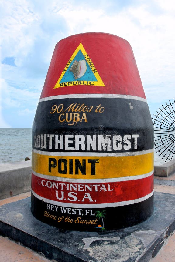 Southern point in USA stock image. Image of sign, ocean - 15924295