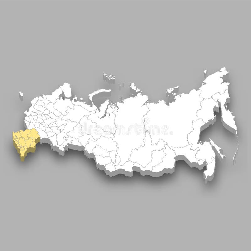 Southern Region Location within Russia Map Stock Vector - Illustration ...
