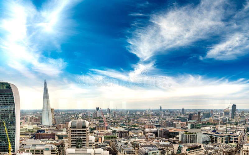 Southern Side of London, Aerial Panoramic View at Dusk Stock Photo ...