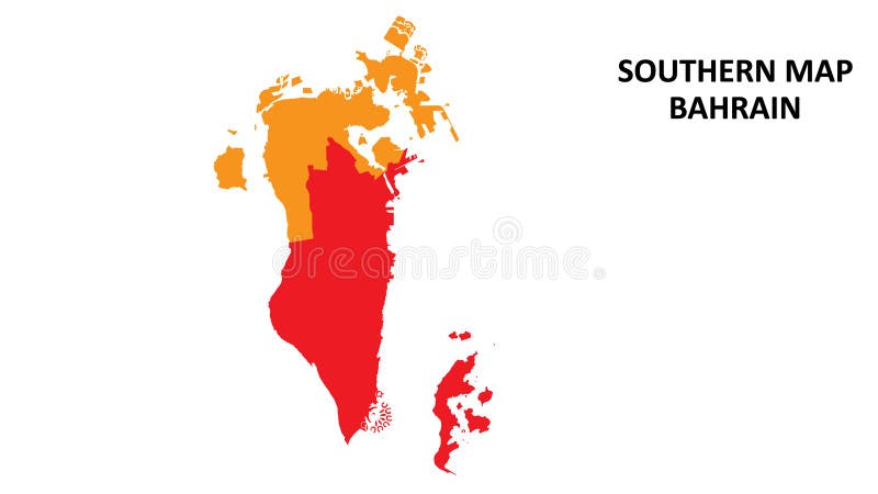 Southern State and Regions Map Highlighted on Bahrain Map Stock ... Southern State and Regions Map Highlighted on Bahrain Map Stock ...