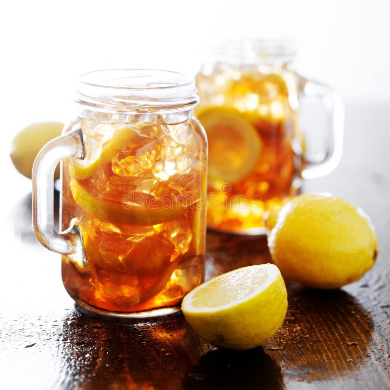 Southern Sweet Tea in a Rustic Jar Stock Photo - Image of selective ...