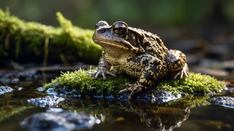 Southern Toad Hopping through a Muddy Path after the Rain Stock ...