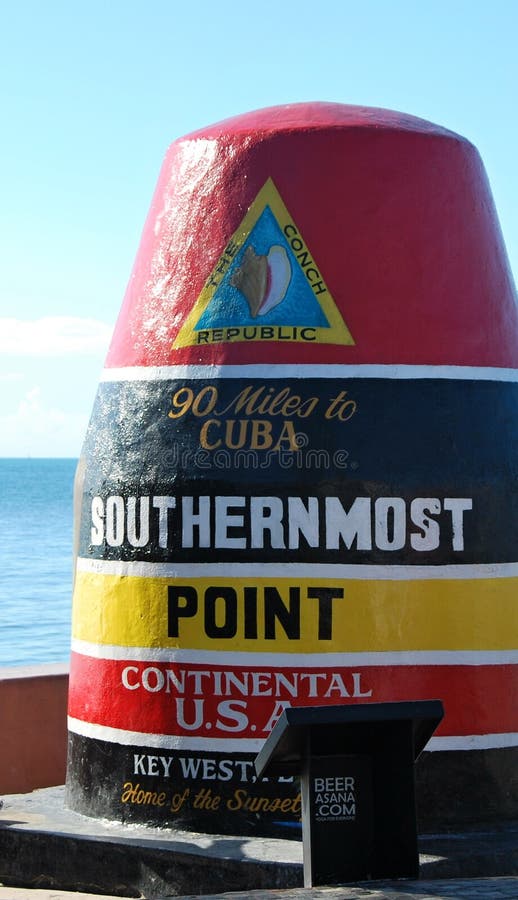 Southernmost Point in Downtown Key West on the Florida Keys Editorial ...
