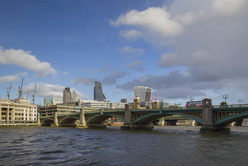 Southwark Bridge in London stock photo. Image of thames - 288972256