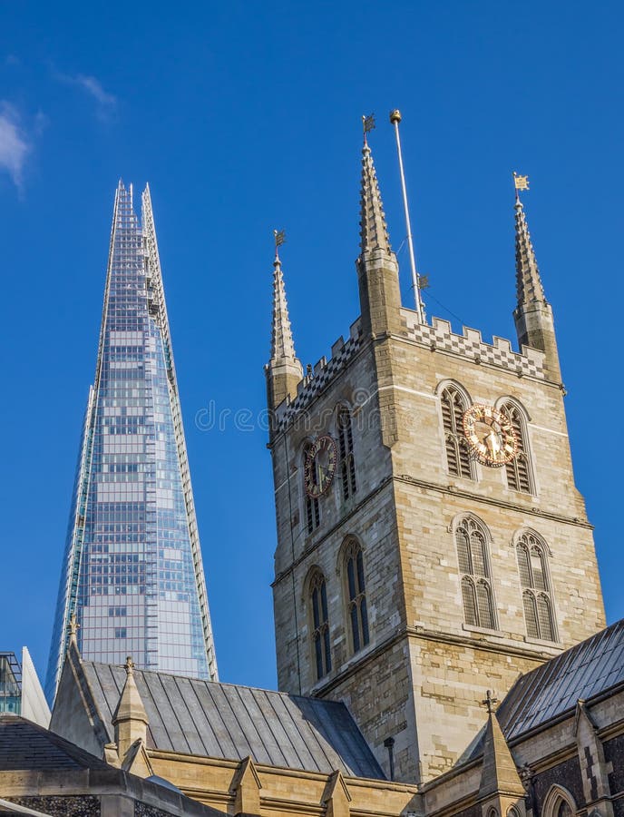 Southwark Cathedral and Shard Skyscraper Editorial Image - Image of ...