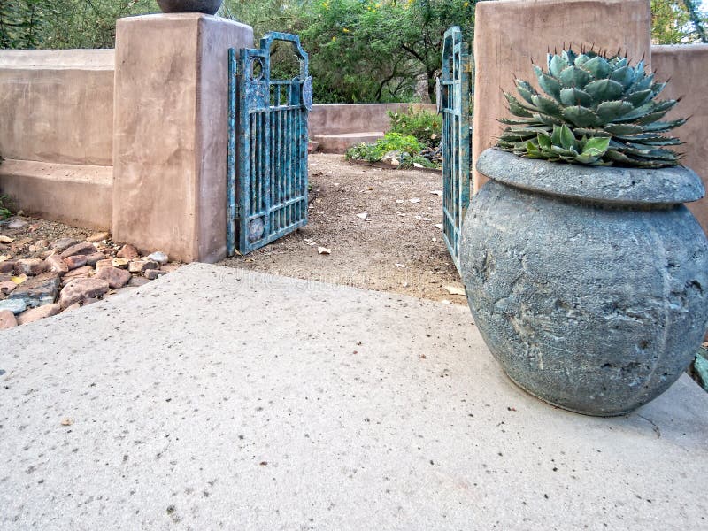 Southwest garden gates stock image. Image of landmark - 49198879