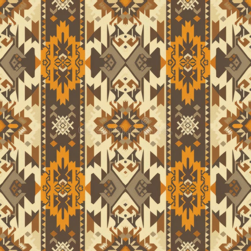 Southwestern Tribal Pattern in Earth Tones for Textile Design Stock ...