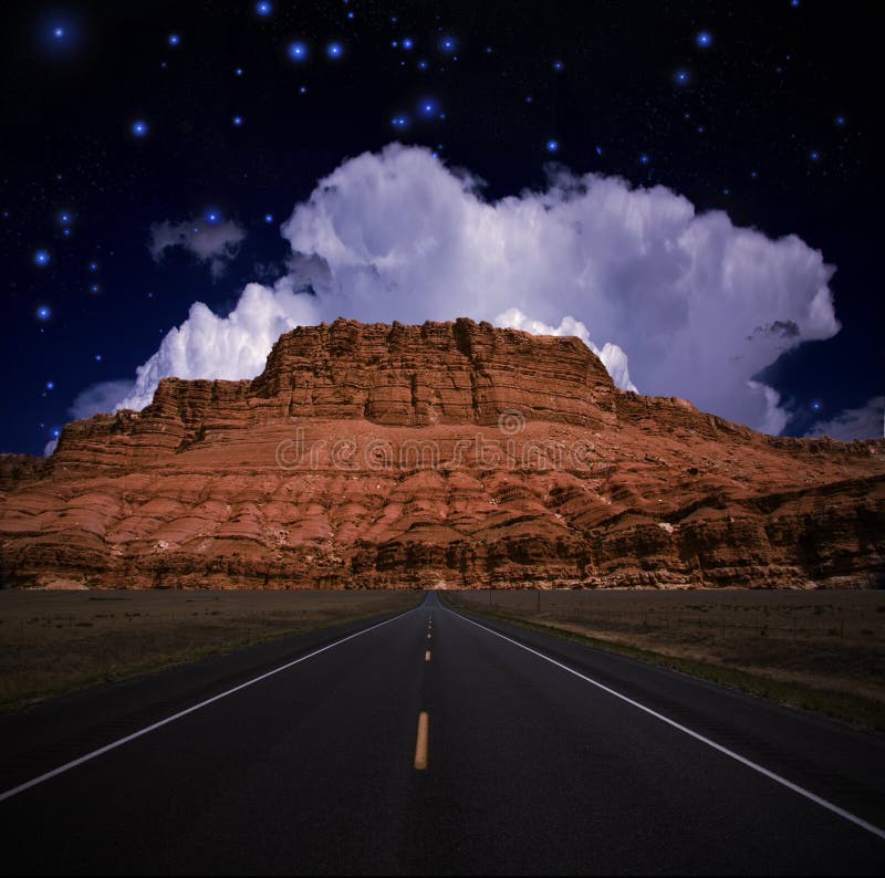 Starry Night Road stock photo. Image of infinity, distant - 16357780