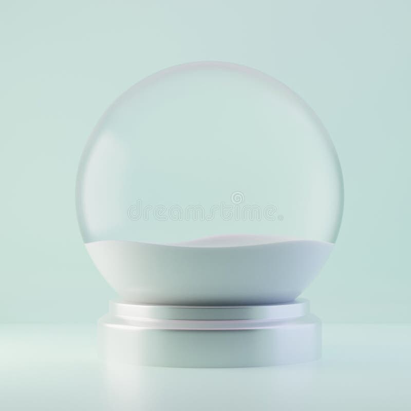 A Souvenir Empty Transparent Snow Globe with Snow Cover Stock ...