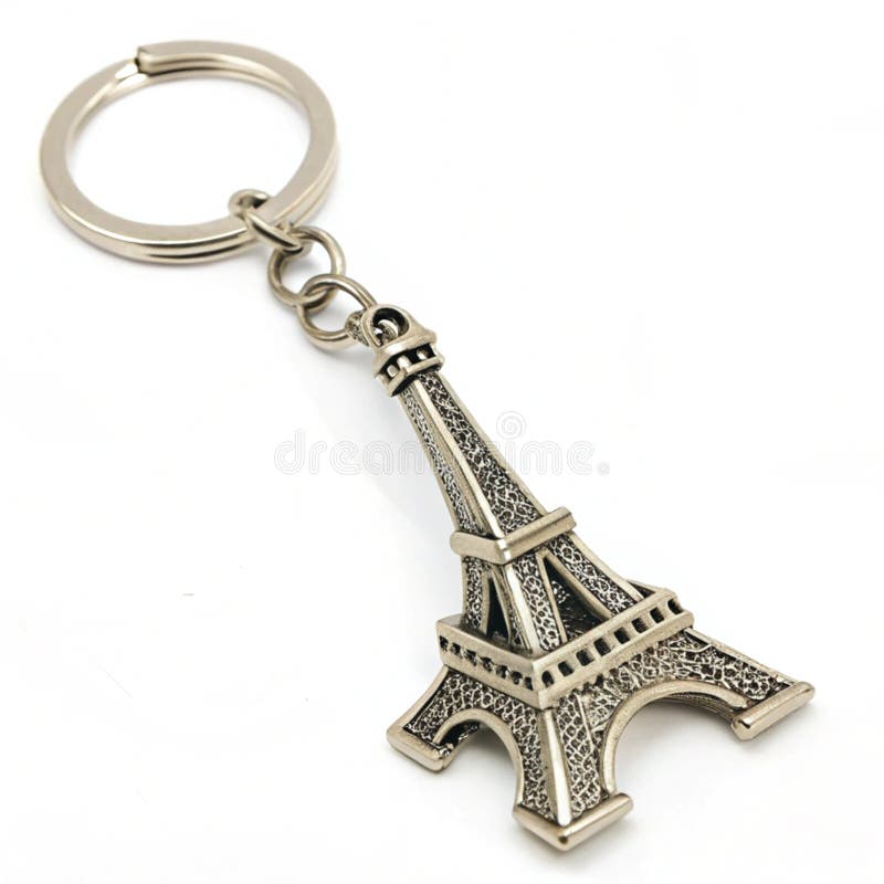 Keychain of the Paris Tower Isolated on White Background Stock ...