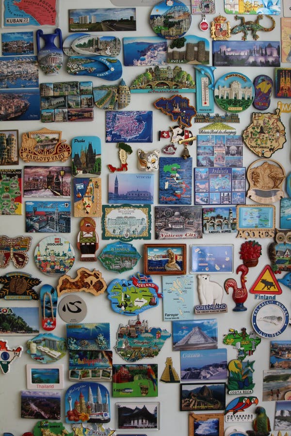 Souvenir Magnets on the Wall Editorial Photo - Image of magnet ...