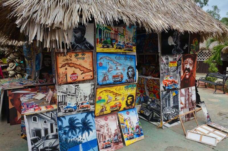 Souvenir stand in Cuba. editorial photo. Image of tourist - 76626661