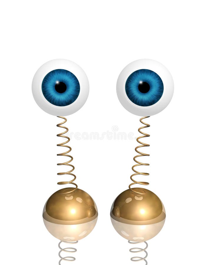 Souvenir - Two 3d Glass Eyes on a Spring Stock Illustration ...