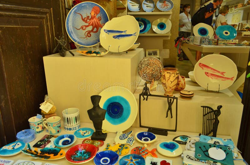 Souvenirs in Chania, Crete. Greece Editorial Stock Photo - Image of ...