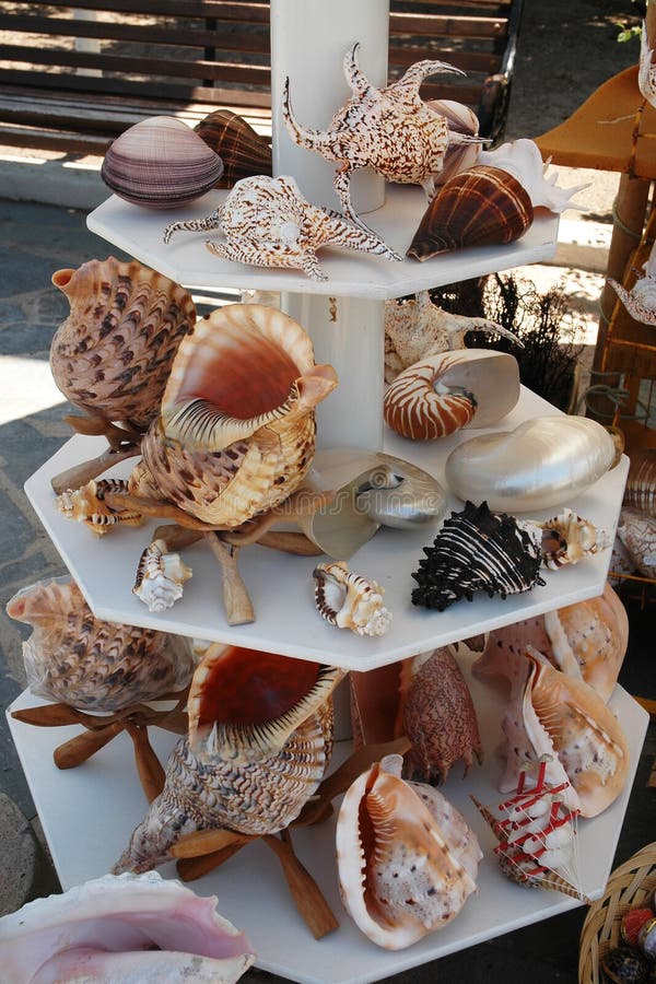 Souvenirs Made from Sea Shells Stock Photo - Image of pearl ...