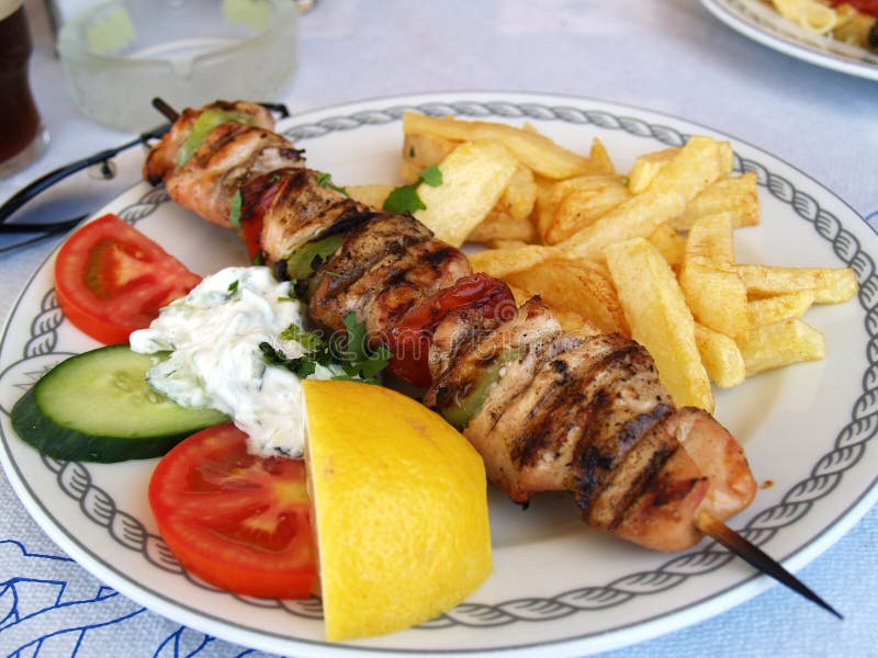 Souvlaki Grec De Porc De Repas Photo stock - Image du nourriture ...