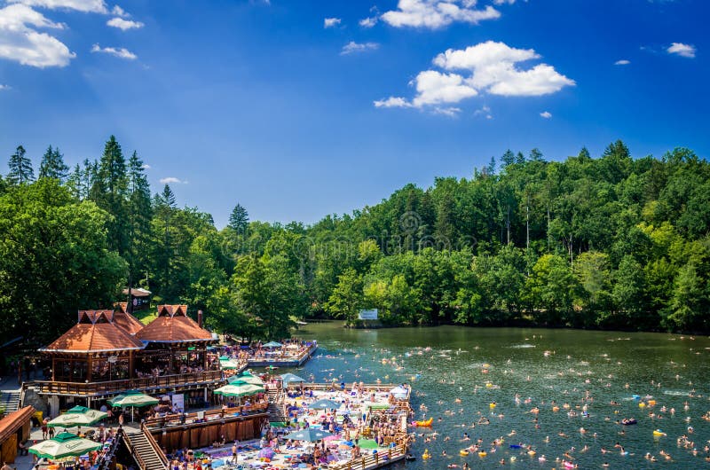 SOVATA, URSU-SEE, RUMÄNIEN - 8. AUGUST 2015: Redaktionelles Stockbild ...