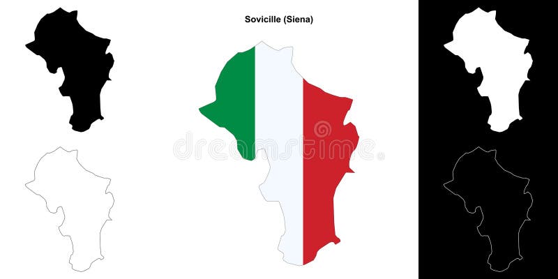 Sovicille outline map stock vector. Illustration of municipality ...