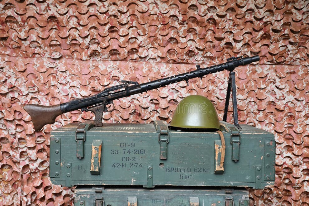 Soviet Army Ammunition Stack of Green Crates with Russian Names of Ammo ...