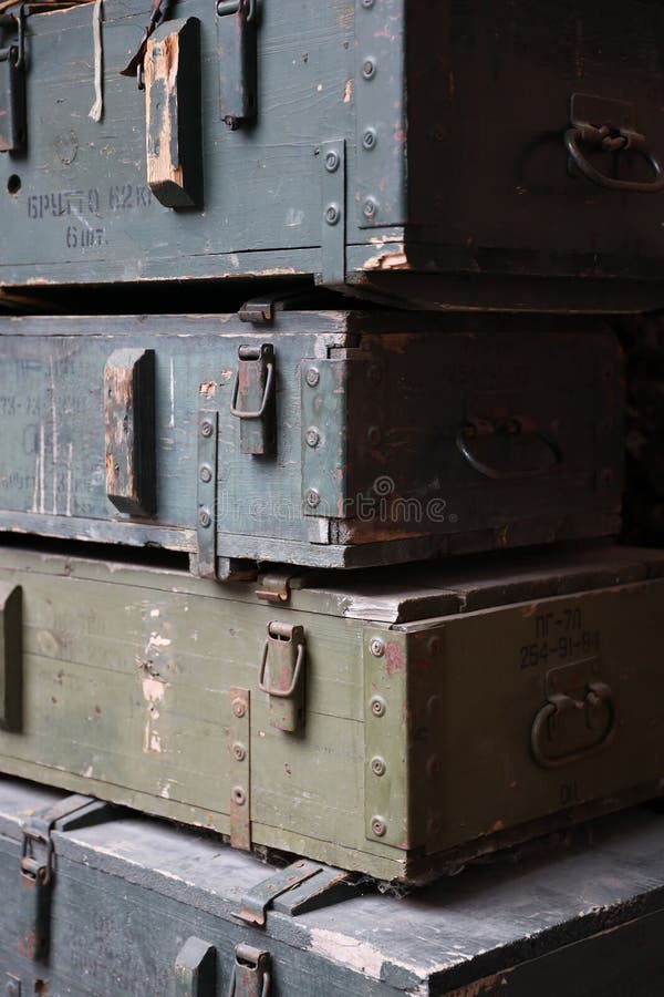 Soviet Army Ammunition Stack of Green Crates with Russian Names of Ammo ... Soviet Army Ammunition Stack of Green Crates with Russian Names of Ammo ...