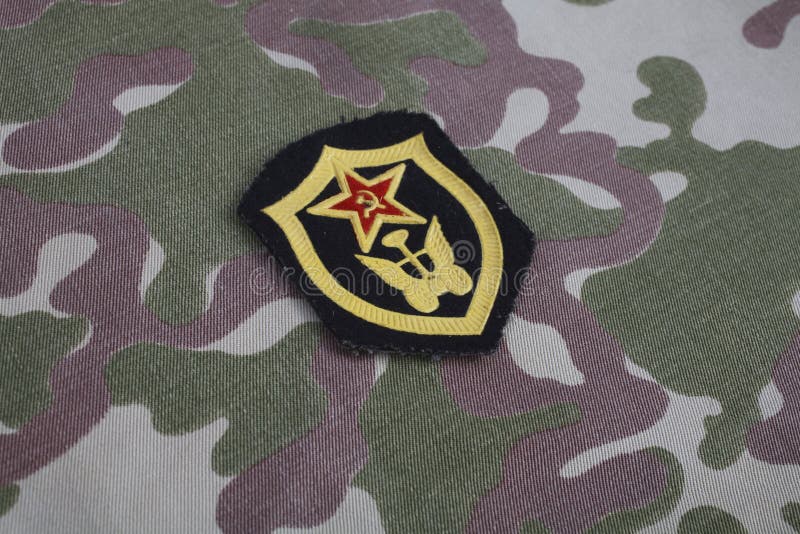 Soviet Army Transportation Corps Shoulder Patch on Camouflage Uniform ...