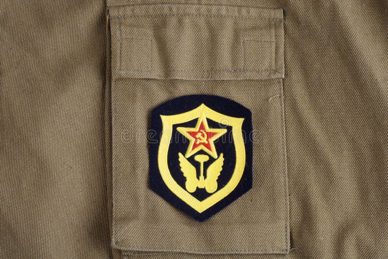 Soviet Army Transportation Corps Shoulder Patch on Khaki Uniform Stock ...