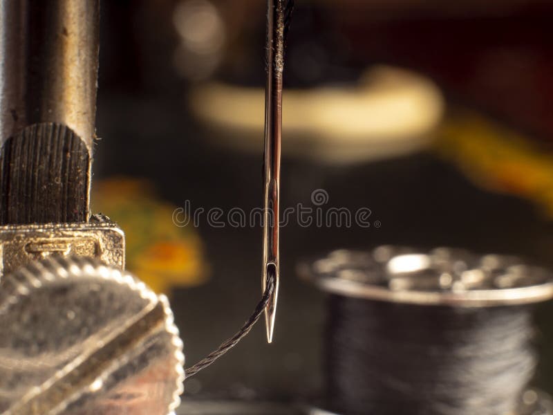Soviet Black Sewing Machine Machine Needle Close-up Stock Photo - Image ...