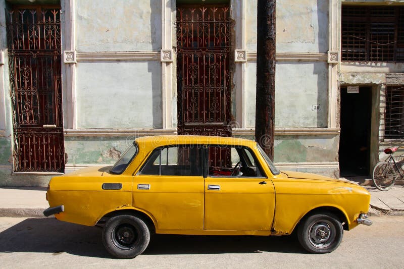 Soviet Car in Camaguey, Cuba Editorial Stock Image - Image of city ...
