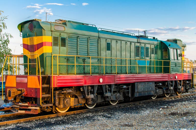 Diesel Locomotive stock photo. Image of railroad, cloudy - 42799852