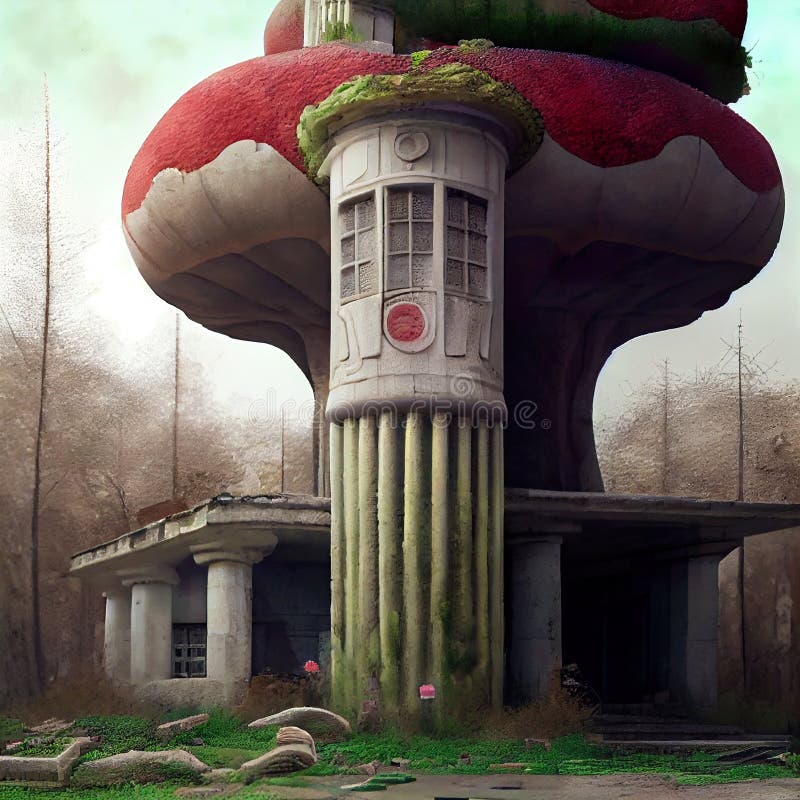 Mashroom Buildings stock illustration. Illustration of soviet - 276101132
