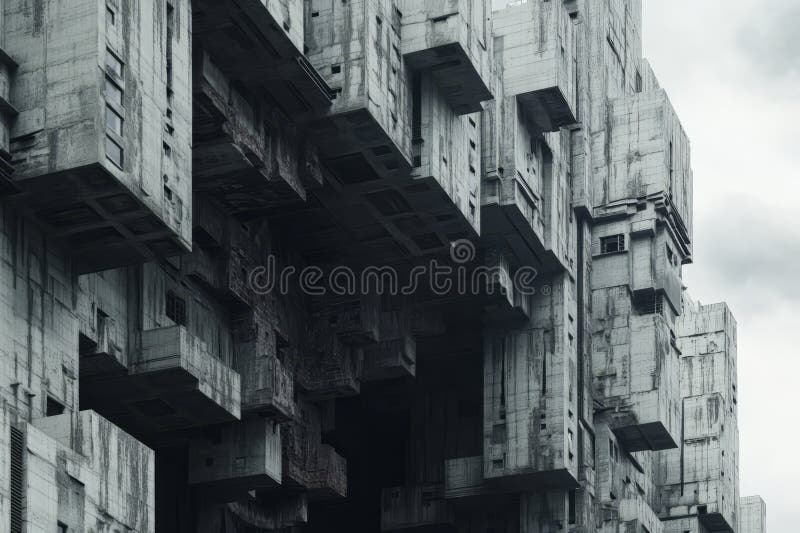 A Soviet-era Brutalist Architectural Background with Towering ...