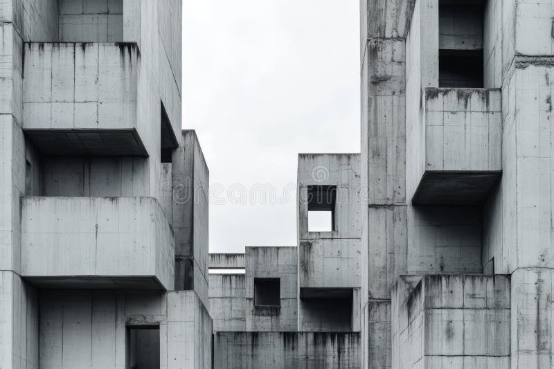 A Soviet-era Brutalist Architectural Background with Towering ...
