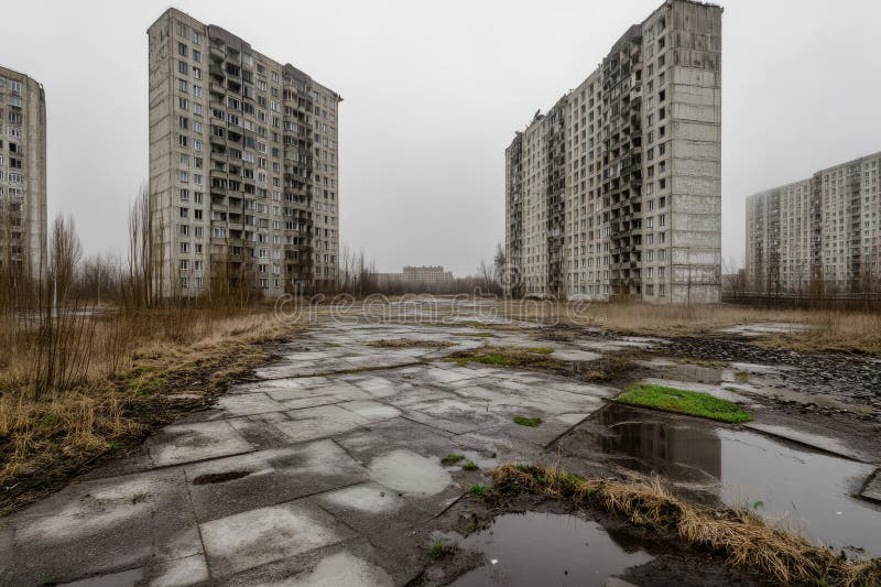 A Soviet-era Brutalist Architectural Background with Towering ...