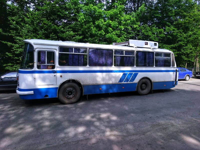 Soviet-era Bus stock photo. Image of military, color - 365171294