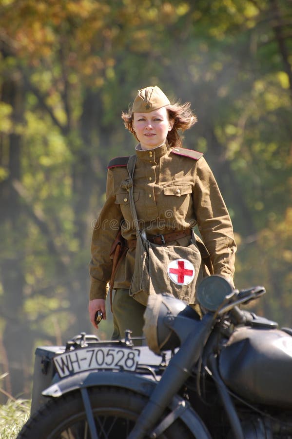Girl in Soviet WW2 uniform stock photo. Image of female - 9415350